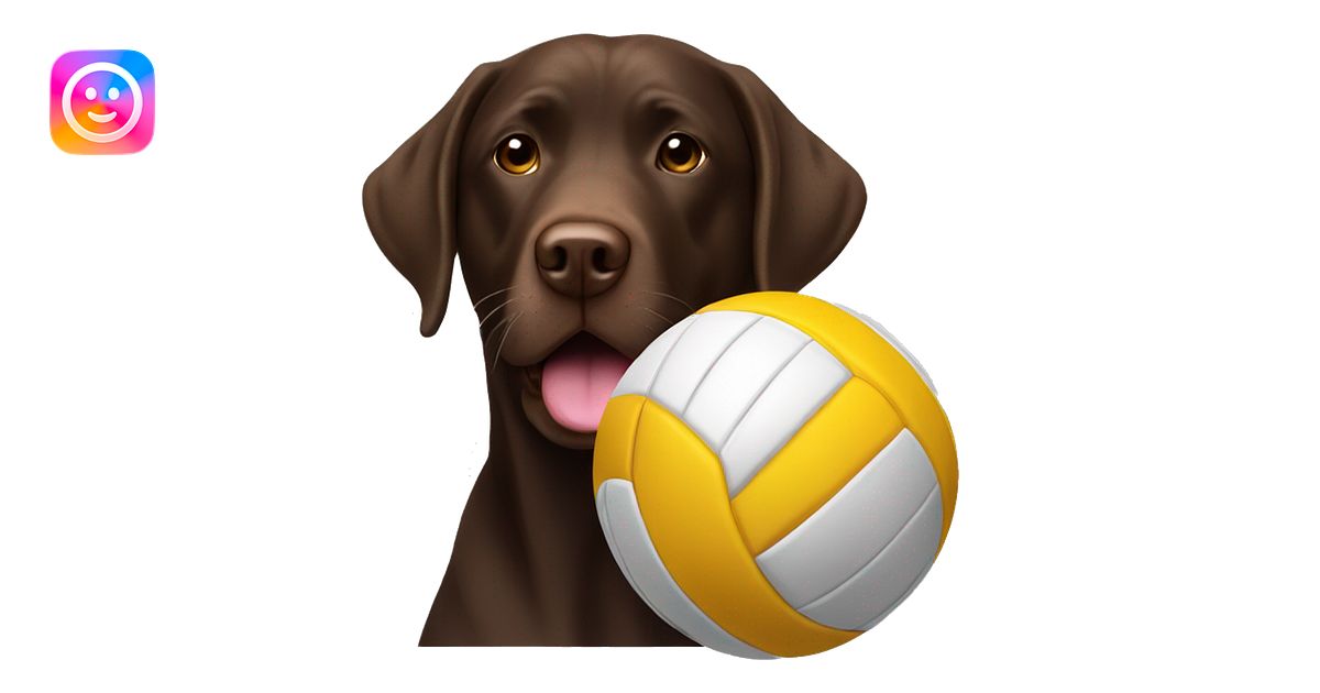 Chocolate lab and a volleyball emoji | AI Emoji Generator