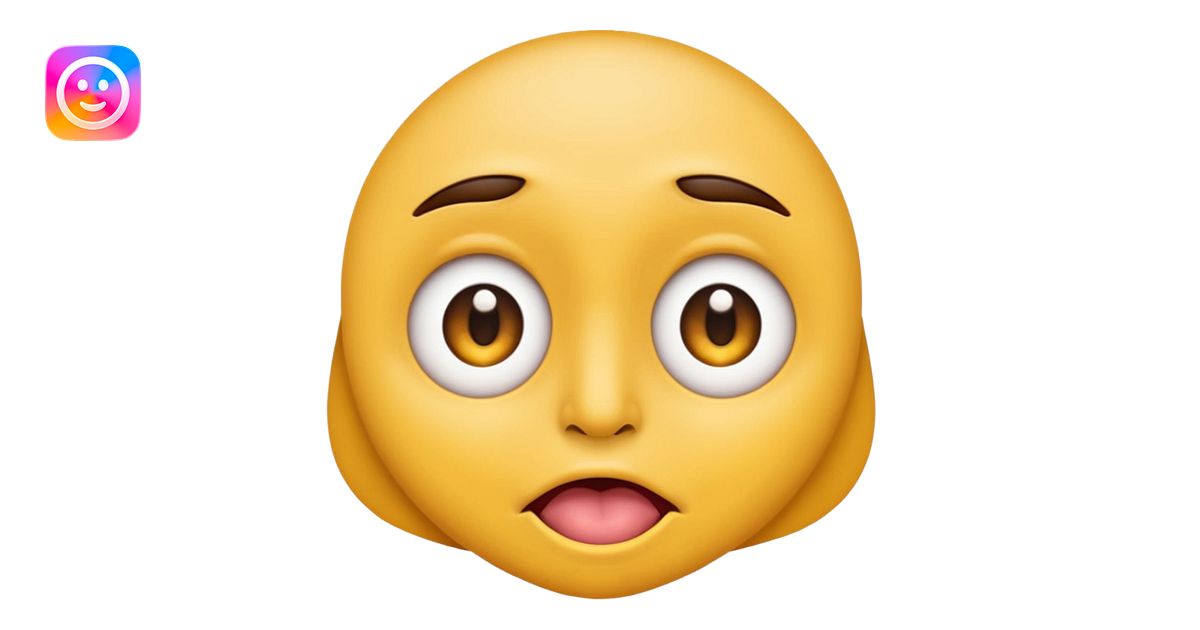 ios face emoji with both pupils at the center of the eye as if looking ...