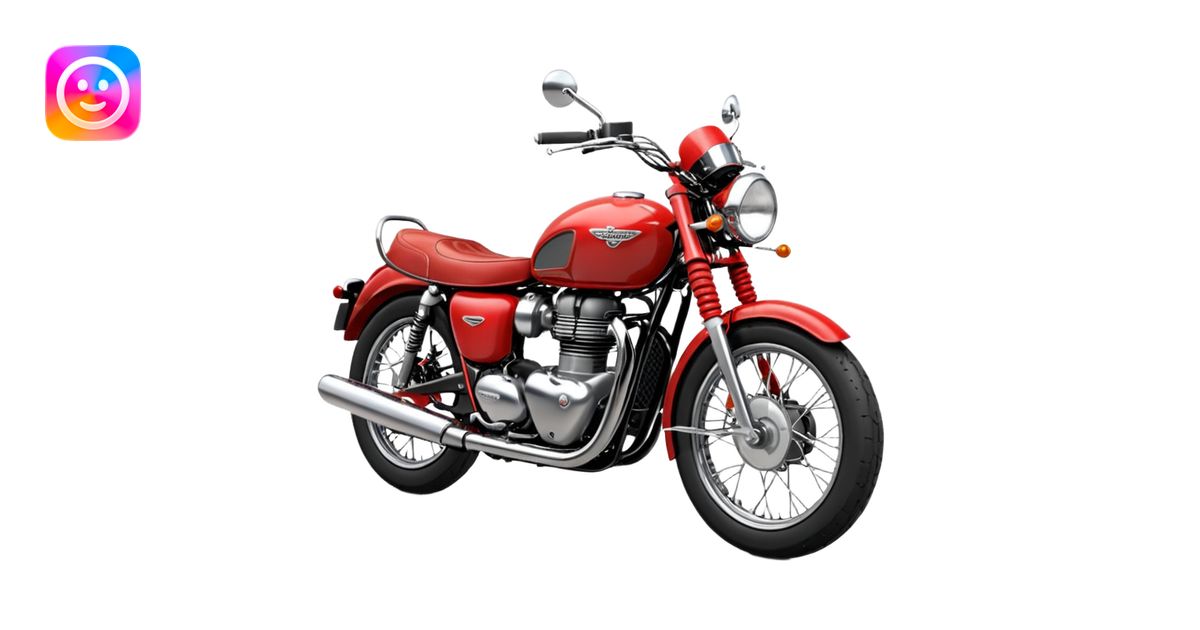 Red Triumph Bonneville Motorcycle emoji | AI Emoji Generator