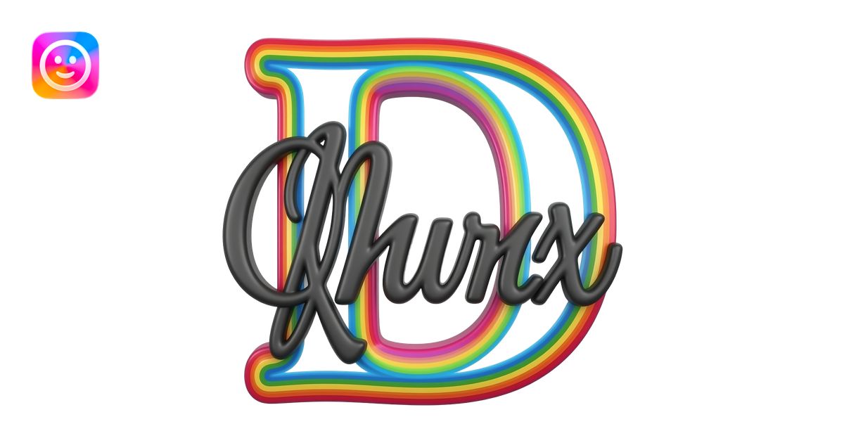 name "Debbie" in black typography lettering, each color of the rainbow ...