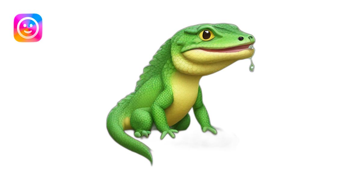 Cute water monitor lizard emoji | AI Emoji Generator