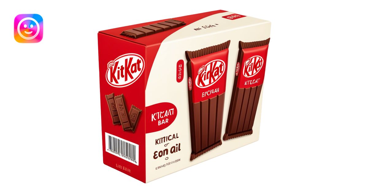 Vertical KitKat bar packaging emoji | AI Emoji Generator