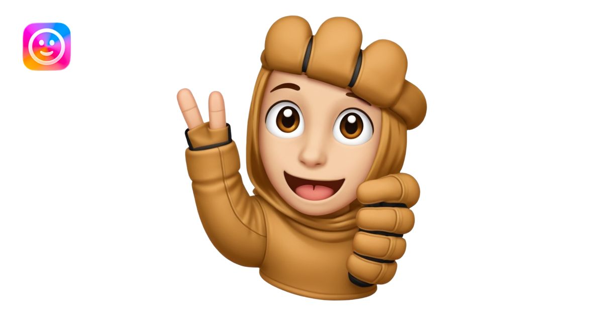 Middle finger emoji wearing fingerless gloves emoji | AI Emoji Generator