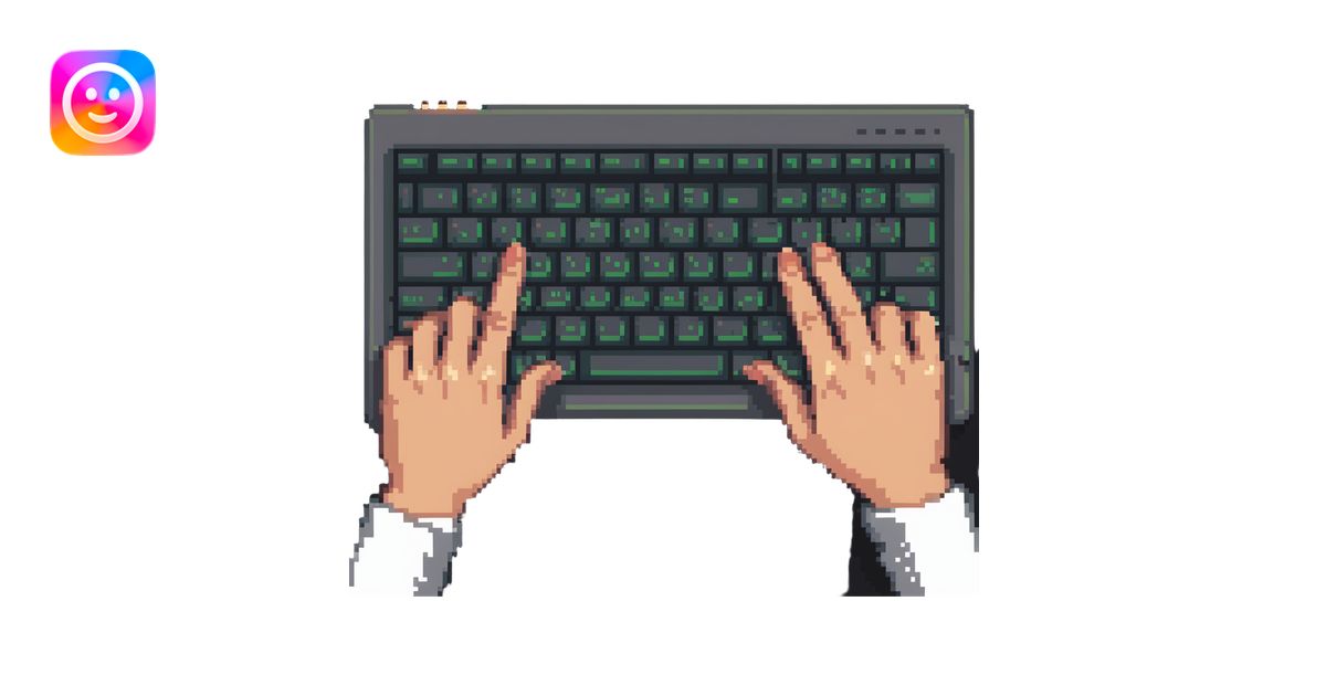 fingers furiously typing on a keyboard emoji | AI Emoji Generator