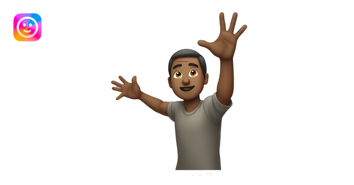 Guy reaching over emoji | AI Emoji Generator