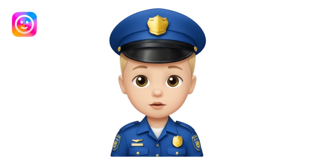 baby in police dress without cap emoji | AI Emoji Generator