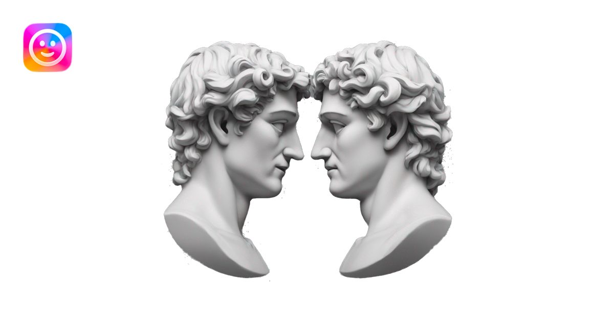 janus greek god two faces facing opposite emoji | AI Emoji Generator