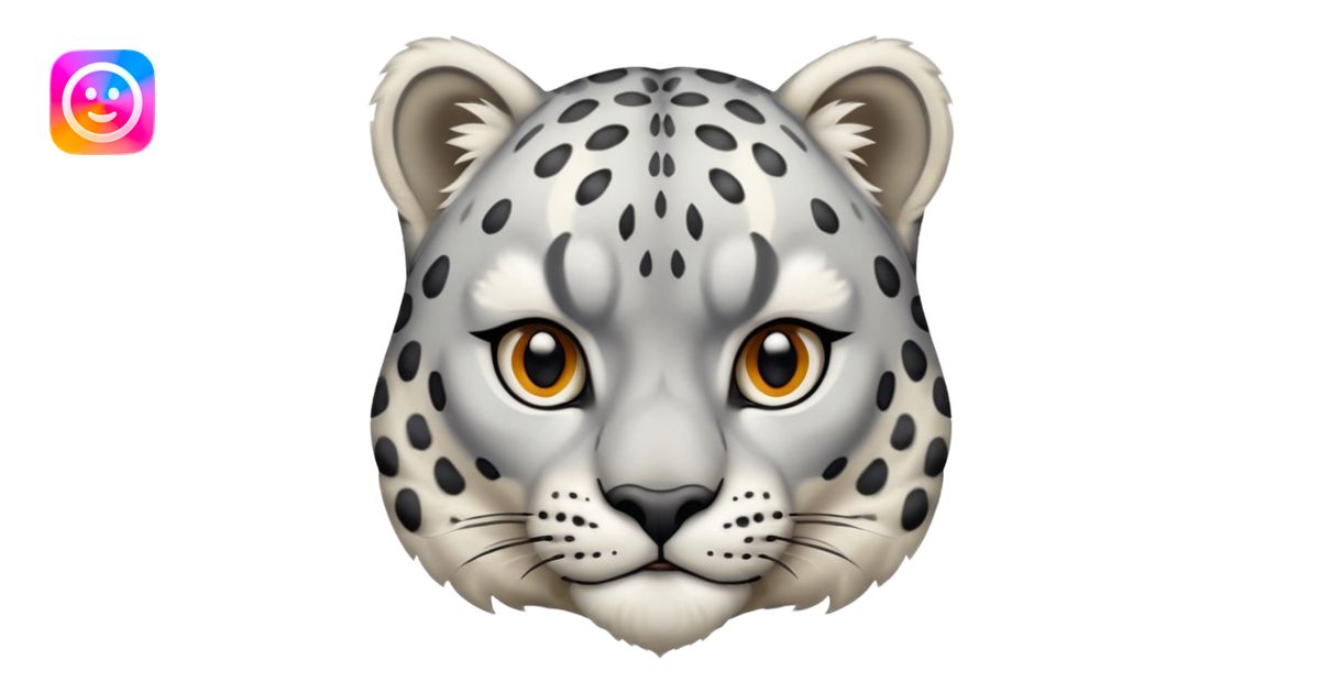 Deformed Snow leopard emoji | AI Emoji Generator