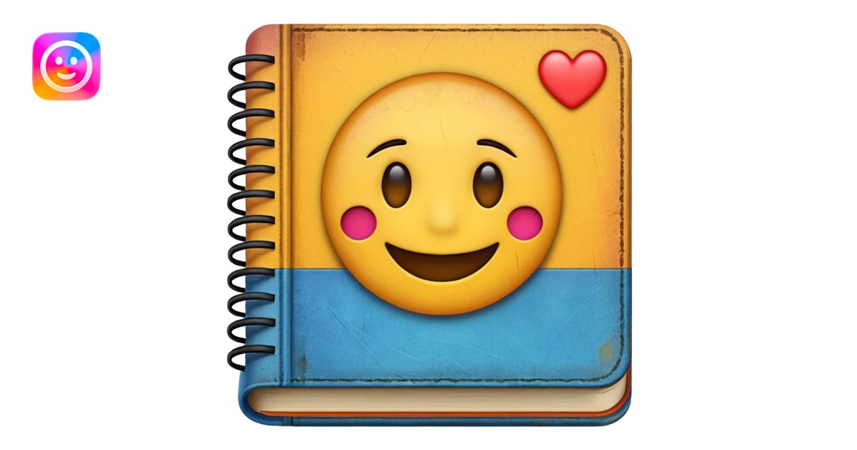 The textbook with 'Emoji' on the cover emoji | AI Emoji Generator