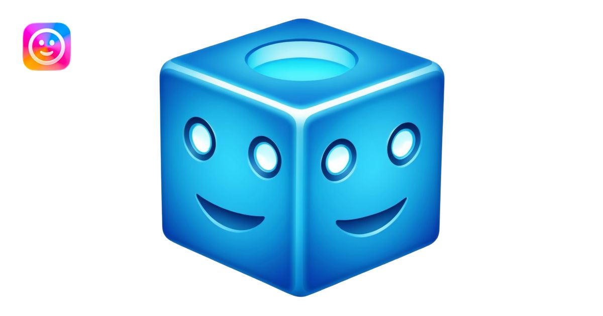 Geometry dash shaped cube emoji | AI Emoji Generator