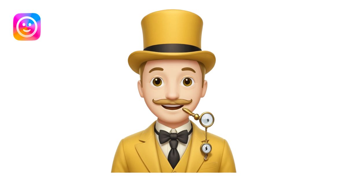 The monopoly fella with a monocle and yellow emoji | AI Emoji Generator