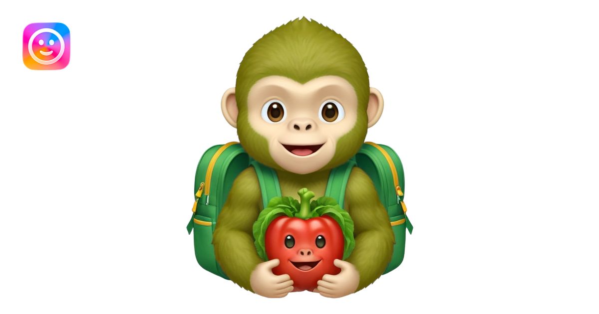 A green gorilla that loves vegetables and is part of a kindergarten ...