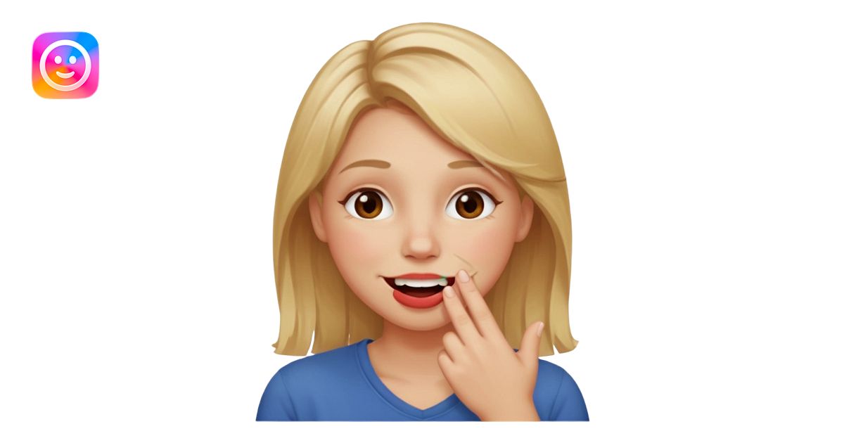 Hand over mouth with blushed cheeks more redness on cheek and smiling ...