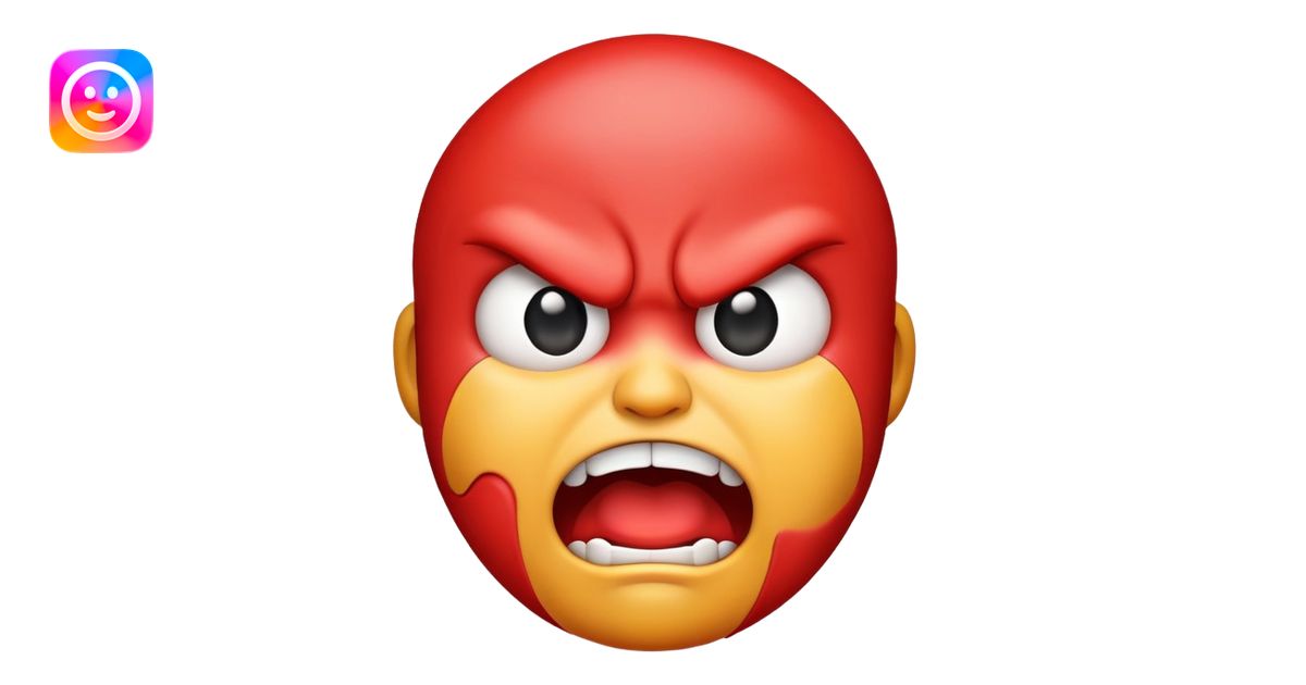 An emoji with an angry face choking itself emoji | AI Emoji Generator
