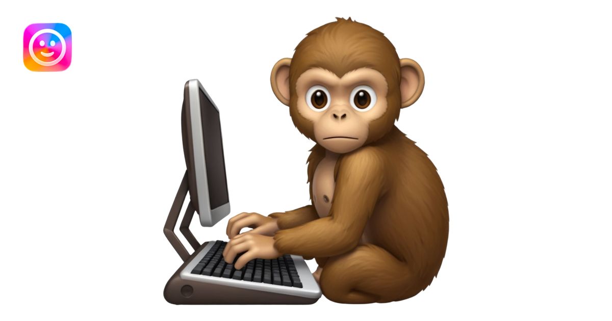 monkey typing the keyboard emoji | AI Emoji Generator