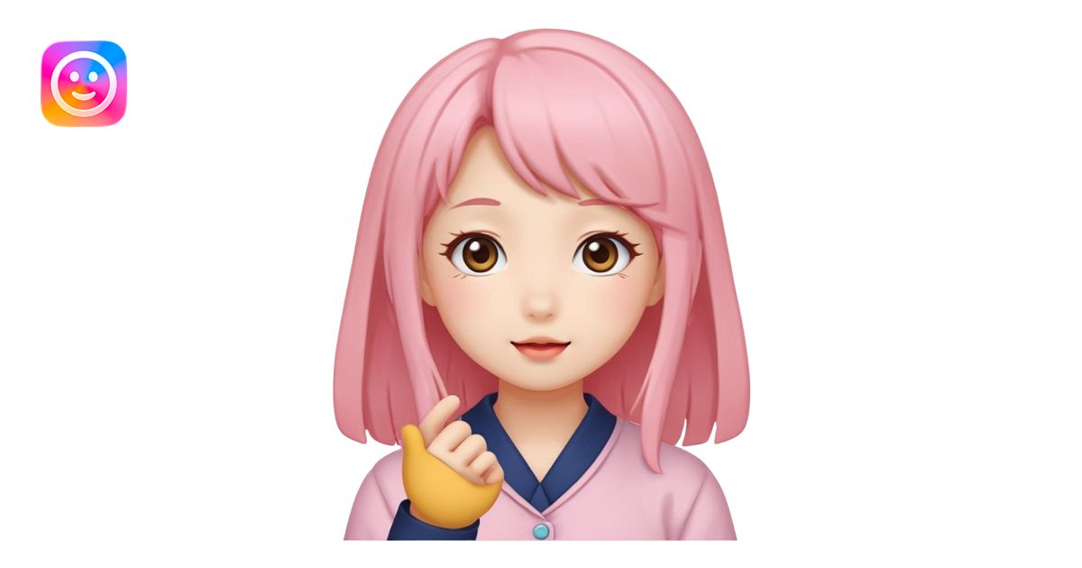 A Kawaii anime girl doing aeogyo emoji | AI Emoji Generator