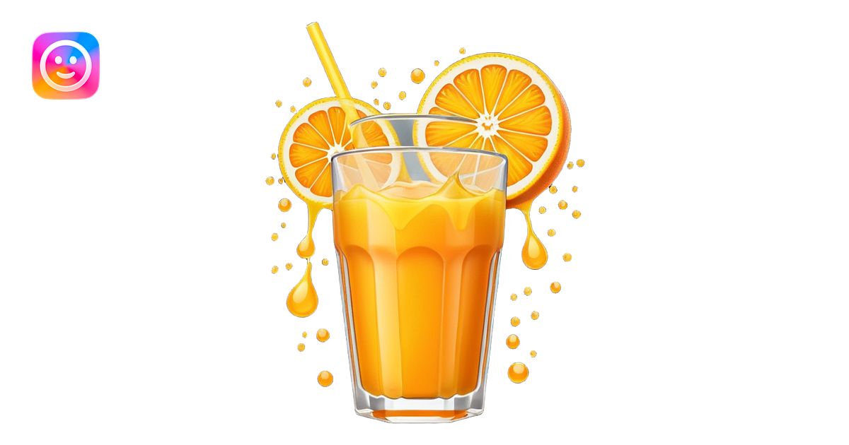 Extreme juice burst emoji, citrus explosion, dynamic splash, bold ...