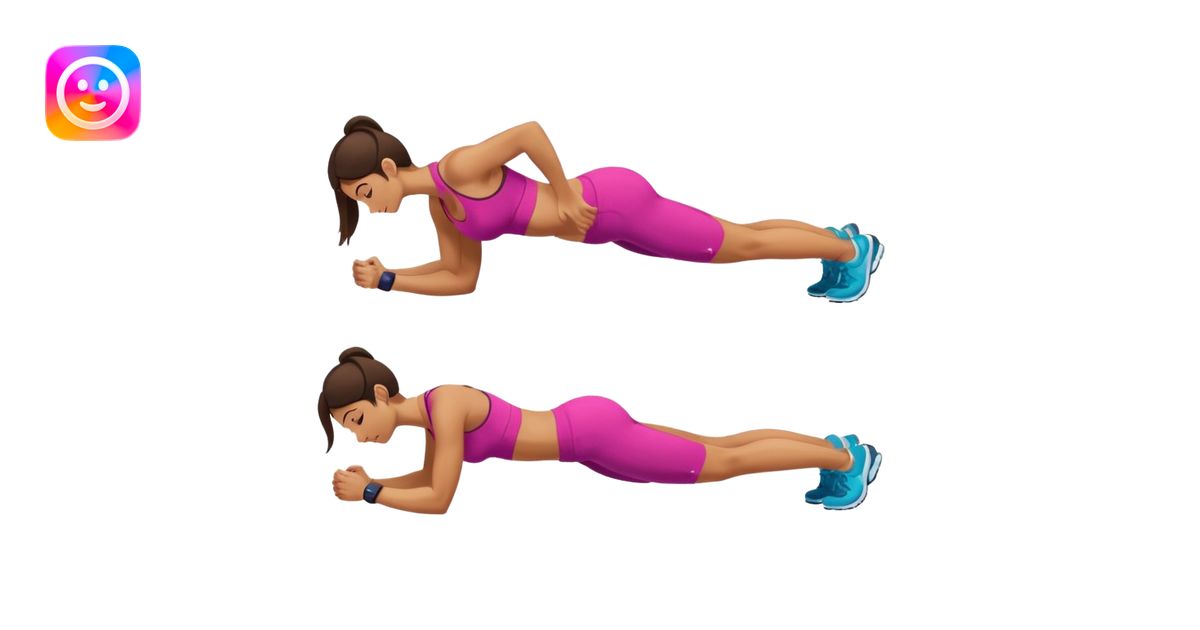 Female plank exercise emoji | AI Emoji Generator