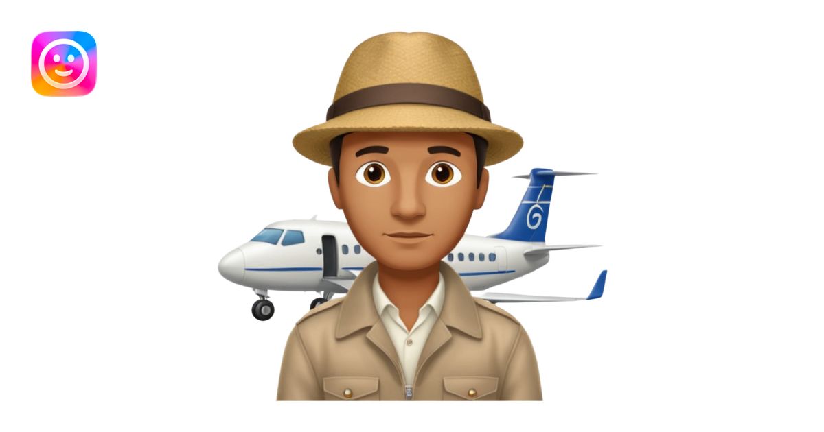 homme créole réunionnais avec chapeau arrive avion a gillot emoji | AI ...
