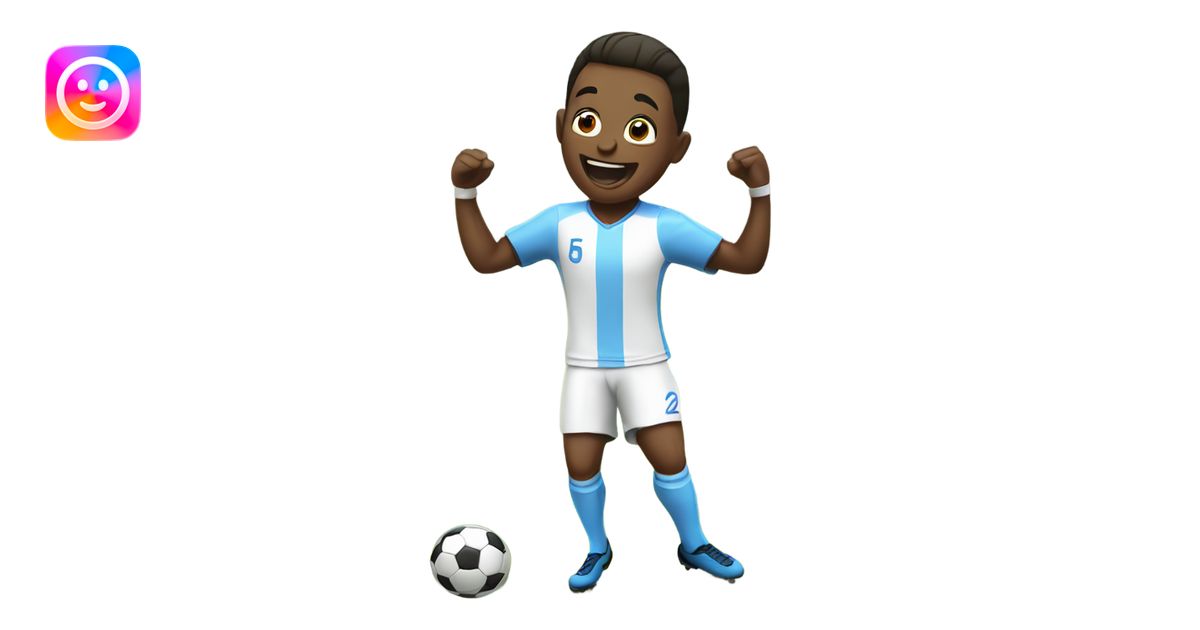 Soccer player celebrating a goal emoji | AI Emoji Generator