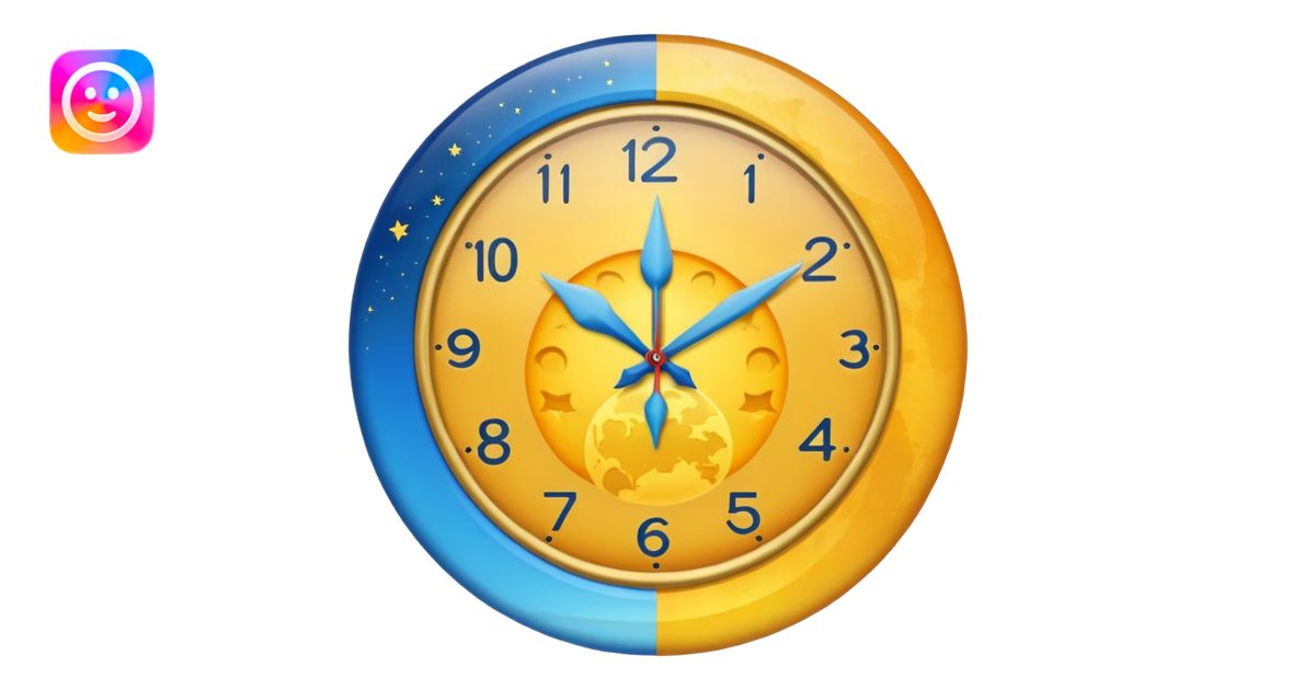 can you make me a clock emoji with the left side being a sunrise and ...