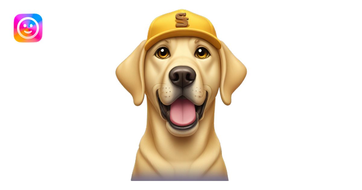 Yellow Lab wearing a scooby doo hat emoji | AI Emoji Generator