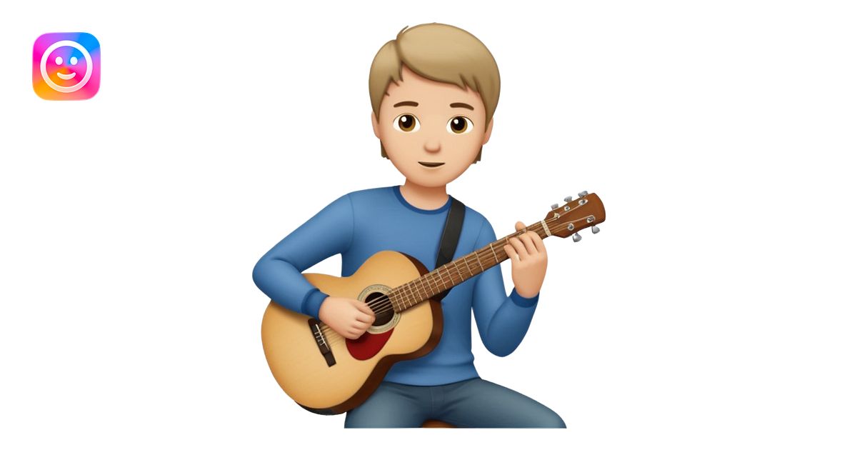 white Guy playing guitar emoji | AI Emoji Generator