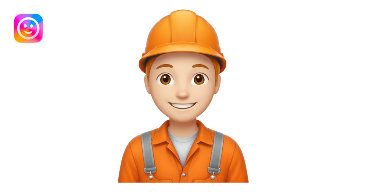 cute emoji of someone in orange overalls emoji | AI Emoji Generator