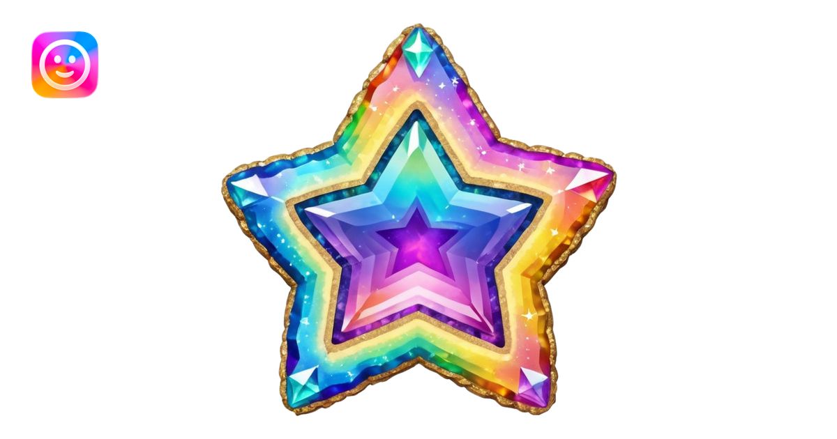 hd detailed glittering vibrant rainbow holographic star shaped geode ...