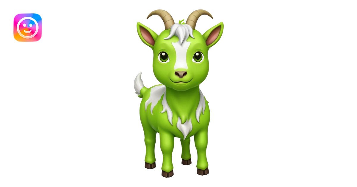 Slime Green goat emoji | AI Emoji Generator