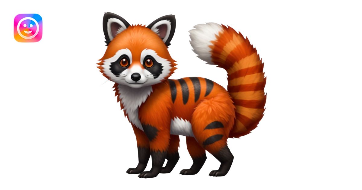 Realistic furry fuzzy scaly 4-legged quadrupedal Red-Panda-Lemur ...