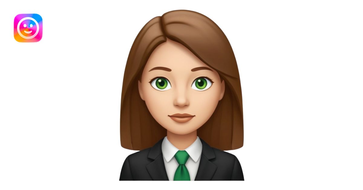 Adult woman avatar, light skin tone, oval face, straight long brown ...