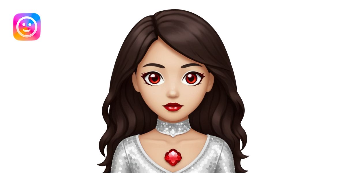 Bloody Mary with light skin, long dark brown hair, red eye, white ...