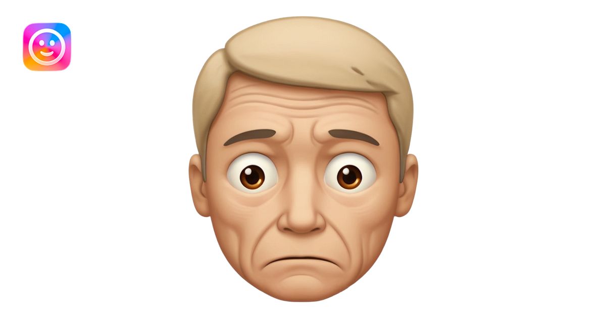 Make a sad face that has a body which is a man emoji | AI Emoji Generator