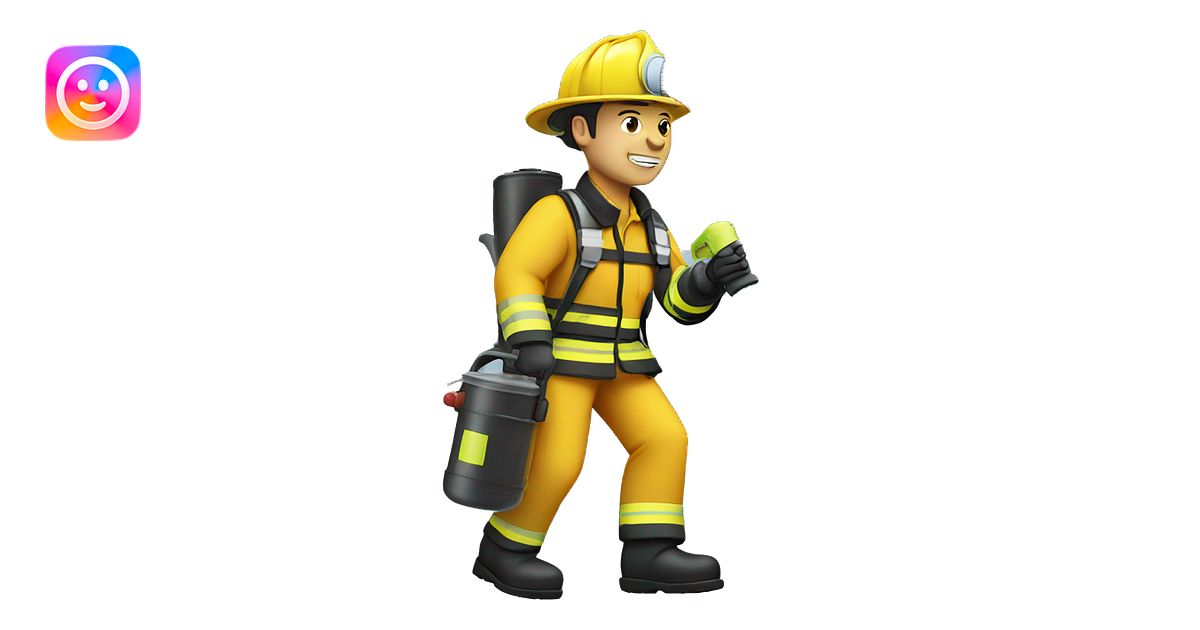 Firefighter spraying water emoji | AI Emoji Generator