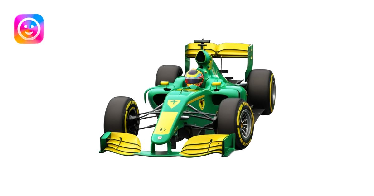 green and yellow ferrari f1 bell lewis hamilton helmet emoji | AI Emoji ...