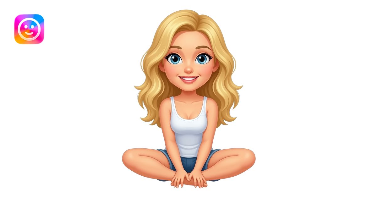 Blonde woman w Spread legs emoji | AI Emoji Generator