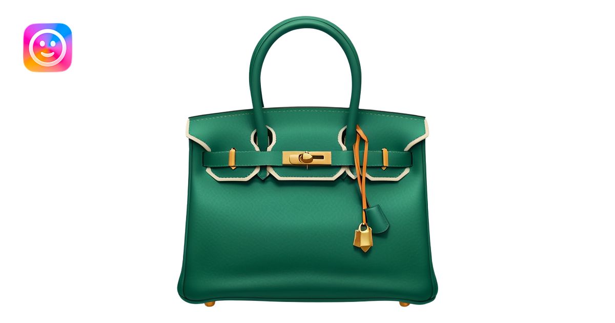 hermes birkin dark green color bag emoji | AI Emoji Generator