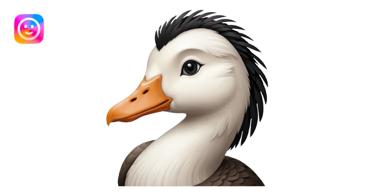 goose portrait with emo swoop emoji | AI Emoji Generator