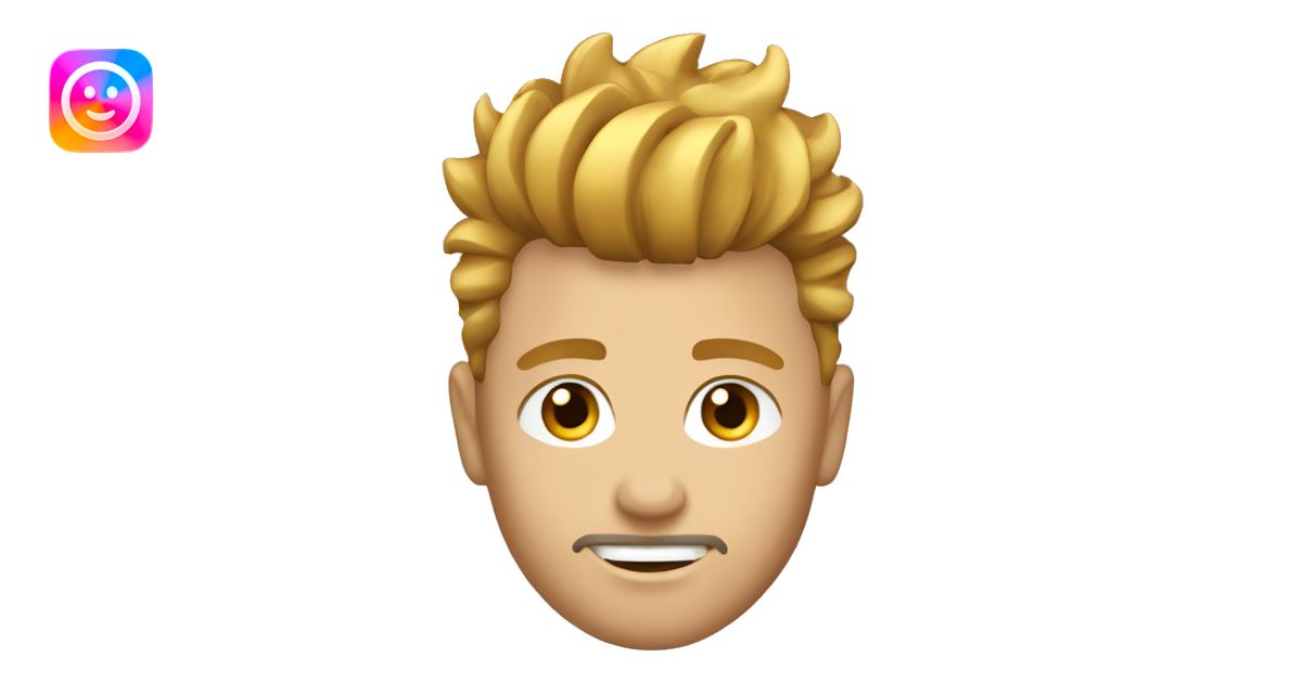 European, golden Mohawk hairstyle, stubble, man, young adult. emoji ...
