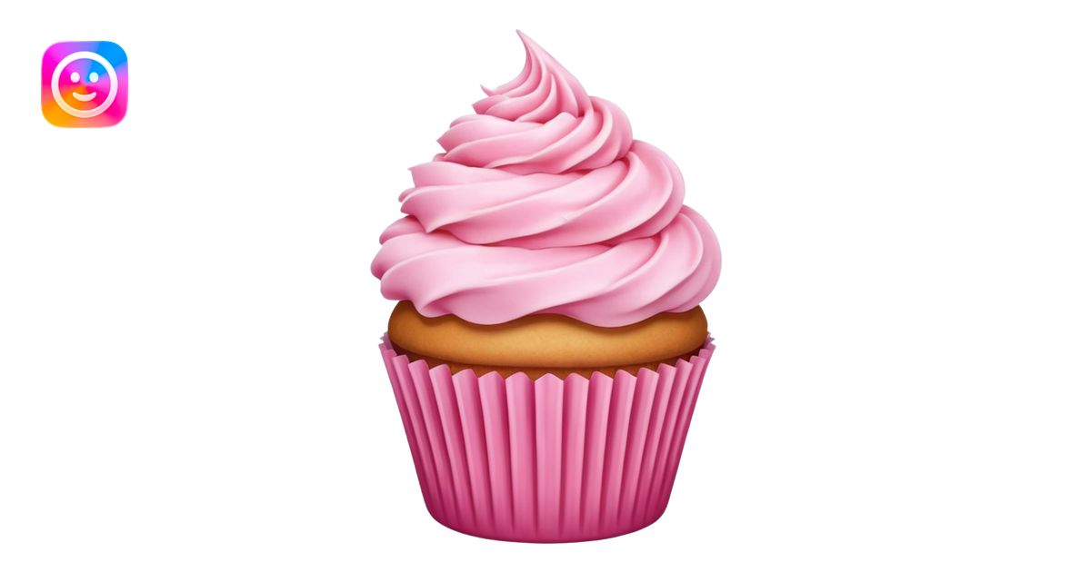 Cupcake with pink icing emoji | AI Emoji Generator