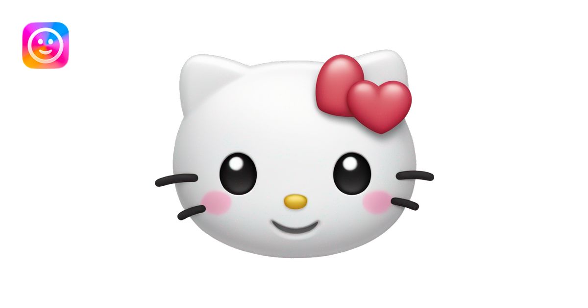 Hello kitty smiling hearts emoji | AI Emoji Generator