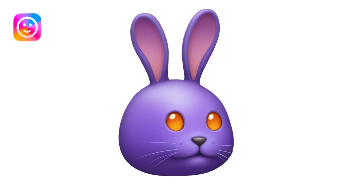 purple alien rabbit with orange eyes and a tuft of hair emoji | AI ...