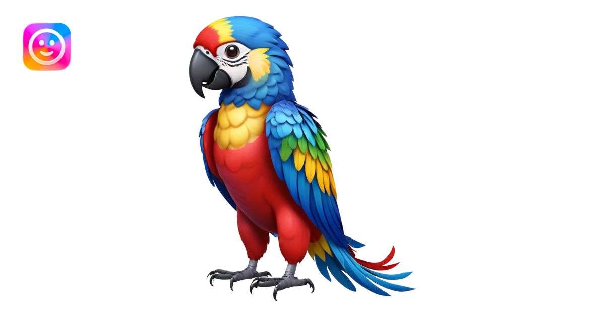 cinematic-macaw-realistic-full-body-standing-emoji,-vibrant-feathers ...