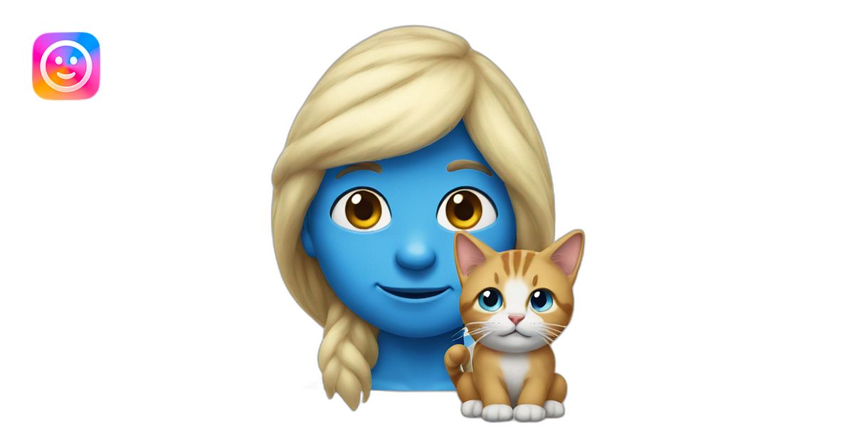 smurf with cat face emoji | AI Emoji Generator