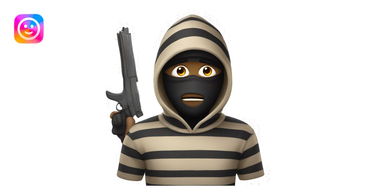robber emoji with striped jumper emoji | AI Emoji Generator