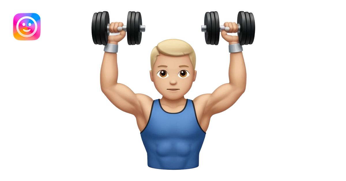 haltère élévation latérale orienté de côté emoji | AI Emoji Generator