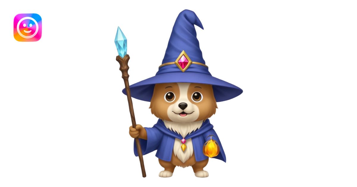 Dog wizard emoji | AI Emoji Generator