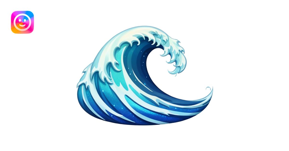 glitter wave ocean surf cian emoji | AI Emoji Generator