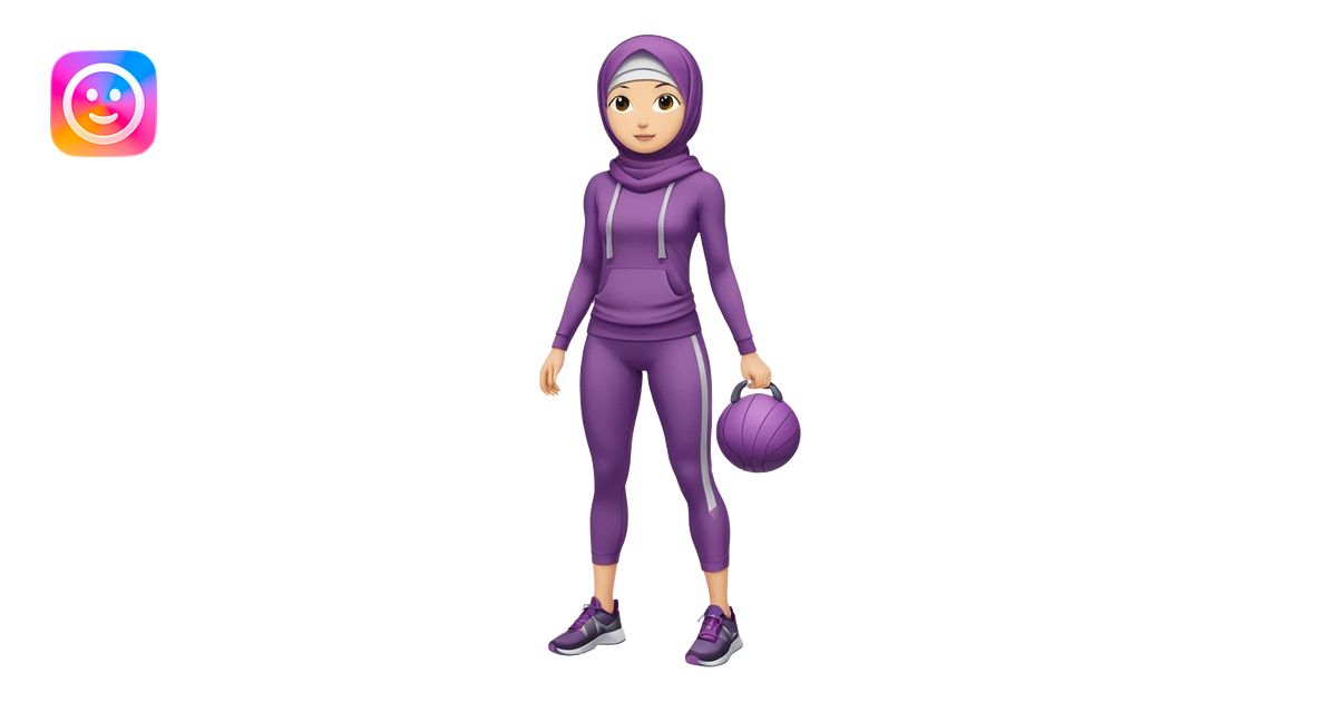 High resolution full body of a girl wearing a hijab and is a fitness ...